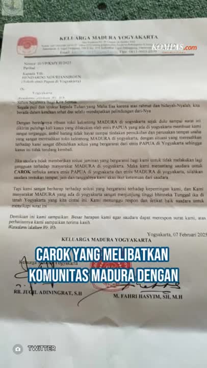 Surat Tantangan Carok Komunitas Madura Viral, Sultan Turun Tangan