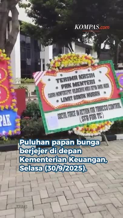 Batal Naikkan Cukai Rokok, Menkeu Purbaya Banjir Kiriman Papan Bunga ...