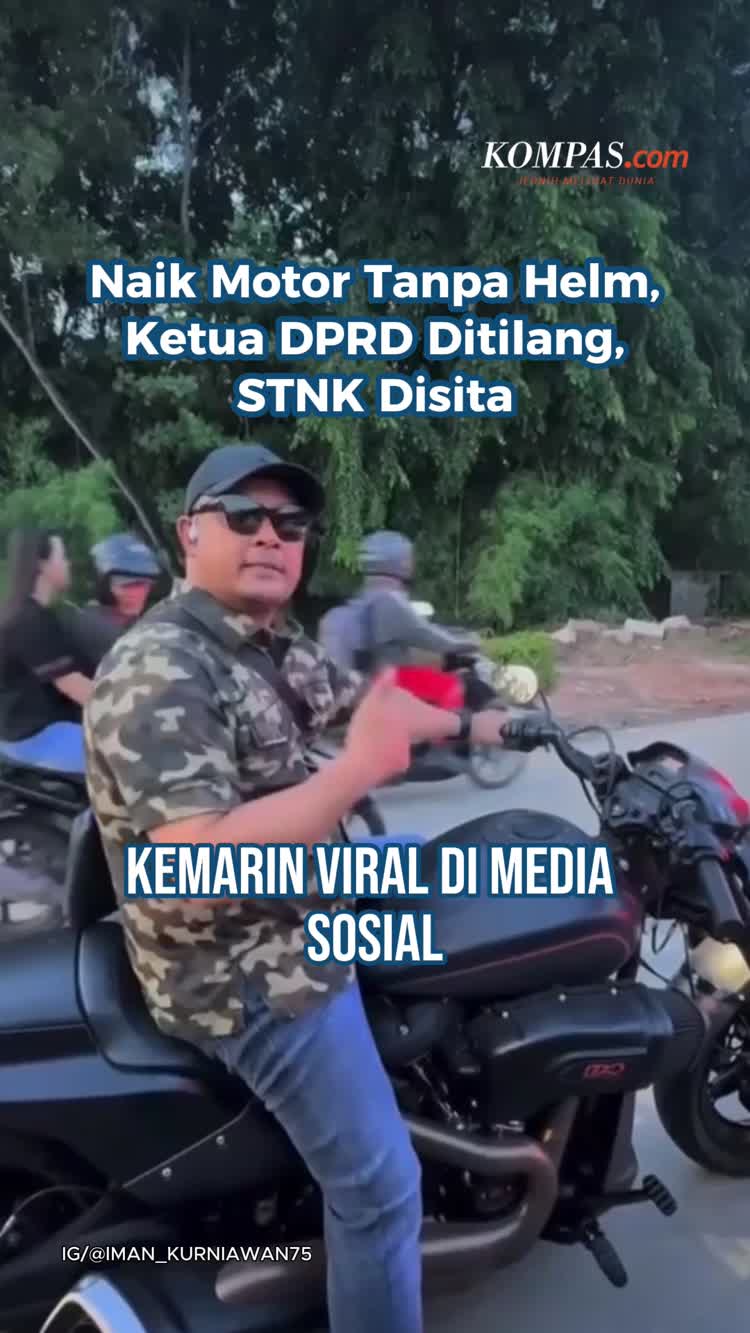 Naik Motor Tanpa Helm, Ketua DPRD Ditilang, STNK Disita